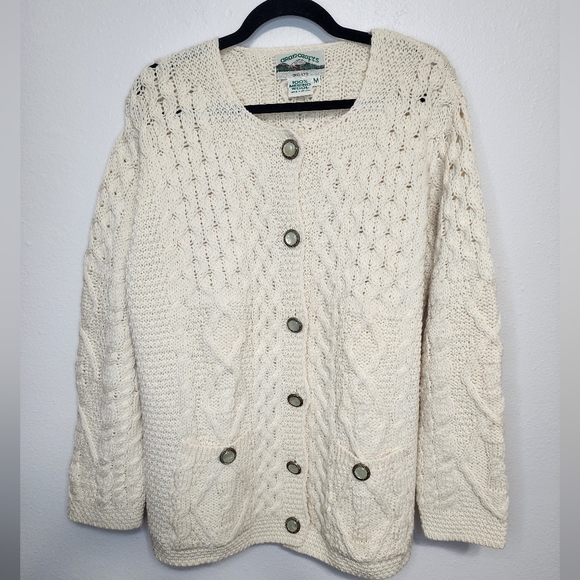 Aran Crafts | Sweaters | Aran Crafts Ireland Merino Wool Ivory Cable ...